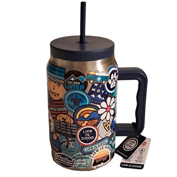 Life Is Good | Other | Life Is Good 5oz Sticker Collage Stainless Steel ...